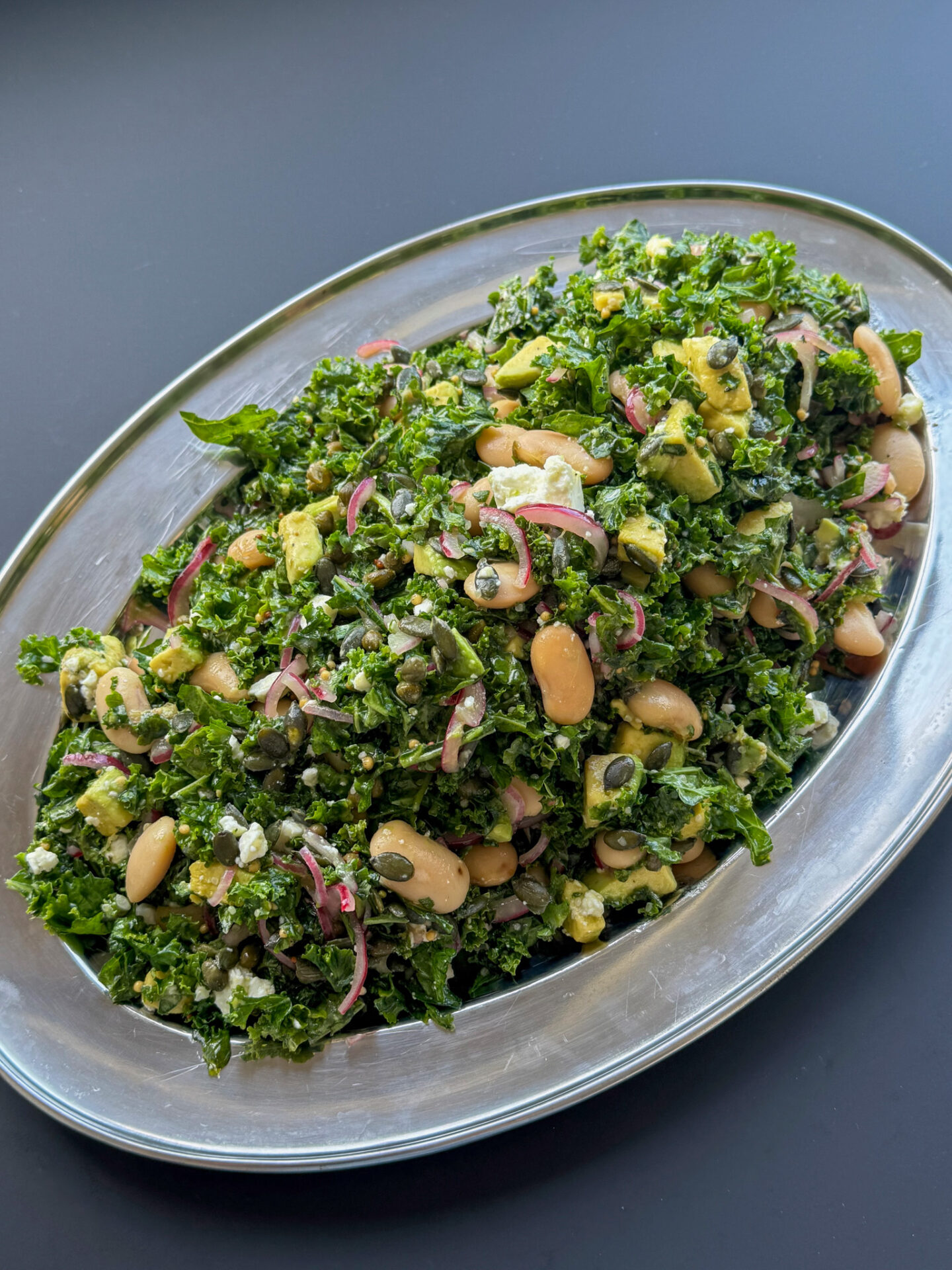 Kale and Butterbean Salad with Caper Vinaigrette - Brooke Kelly Nutrition