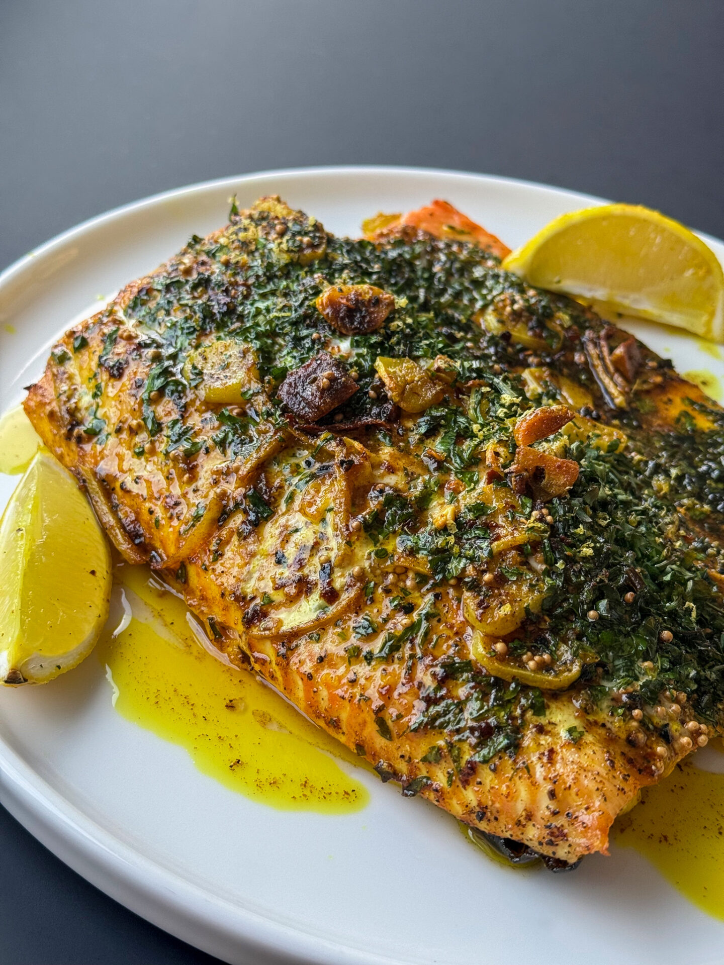 Whole Baked Salmon in Curry Butter - Brooke Kelly Nutrition